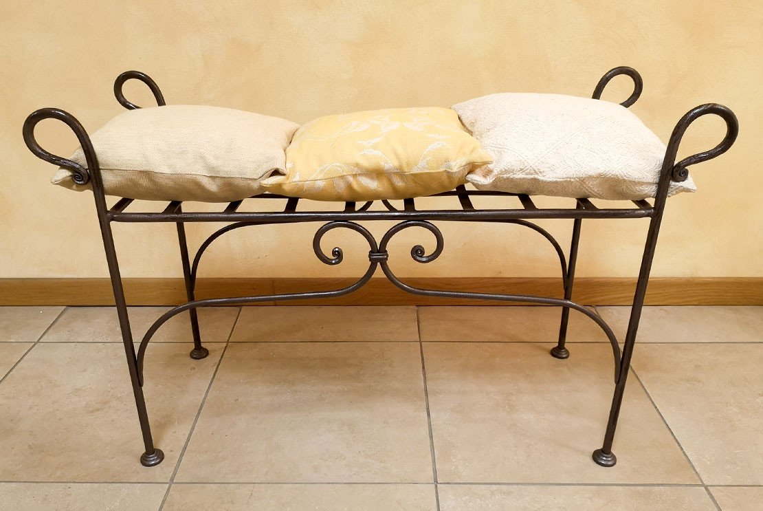 Wrought iron bench with traditional design Athena | Artigianfer Spello